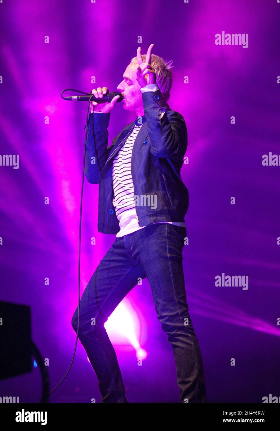 Karl Hyde of Underworld performing live on stage at bluedot festival on ...