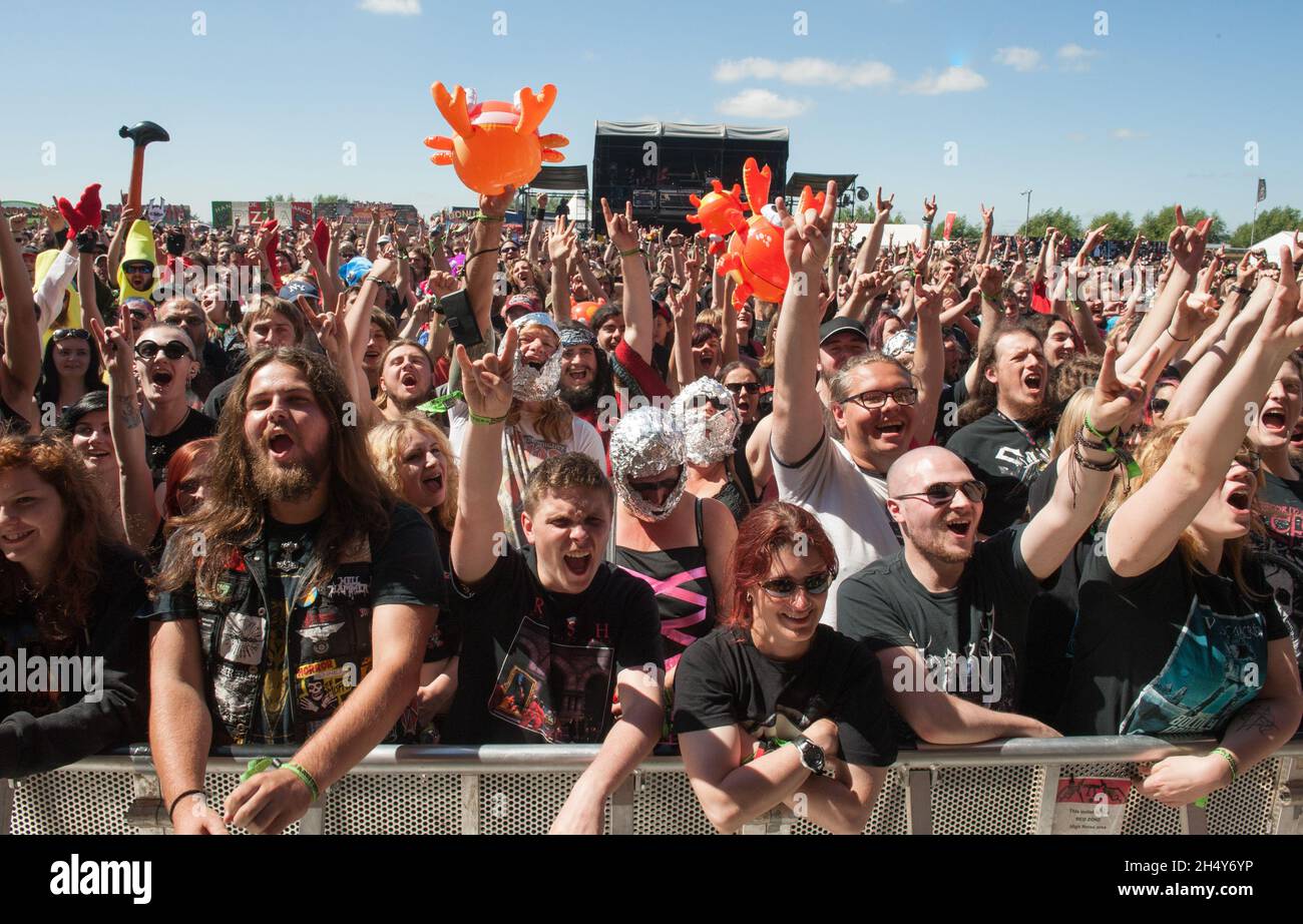 Heavy metal fans enjoying Bloodstock festival on August 12 2016 at ...