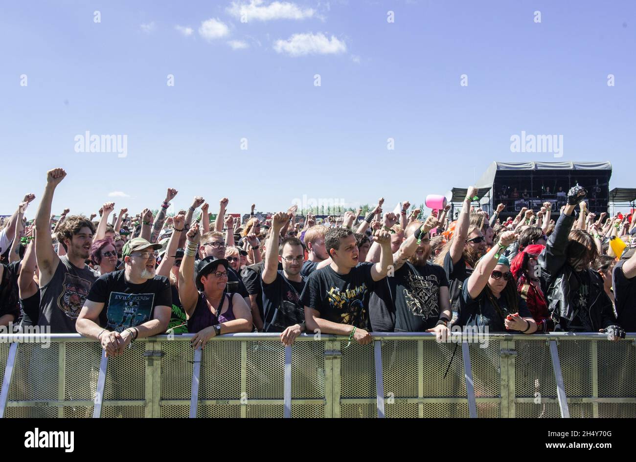 Heavy metal fans enjoying Bloodstock festival on August 12 2016 at ...