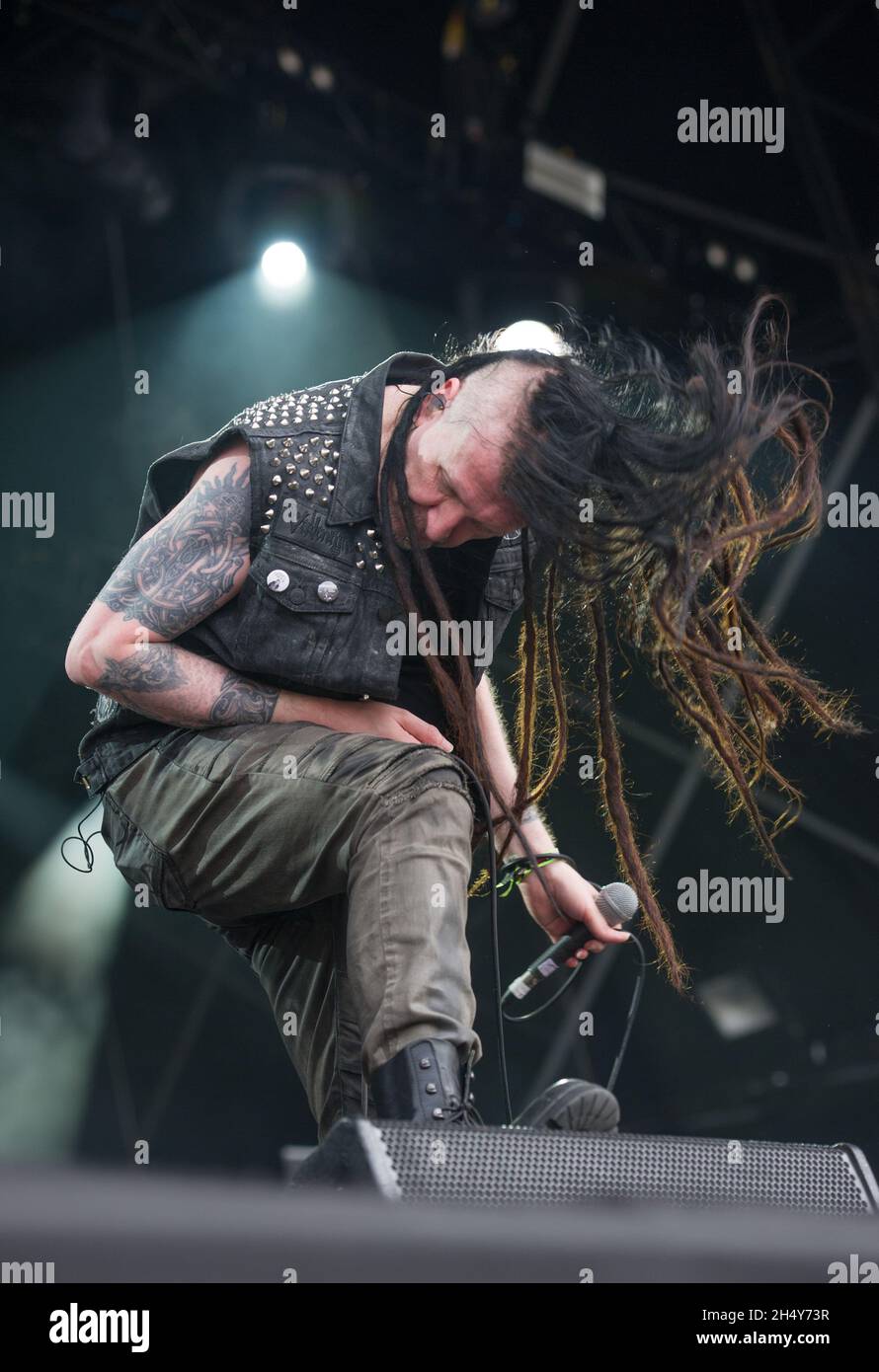 Greg Mackintosh of Vallenfyre performing live on stage at Bloodstock ...