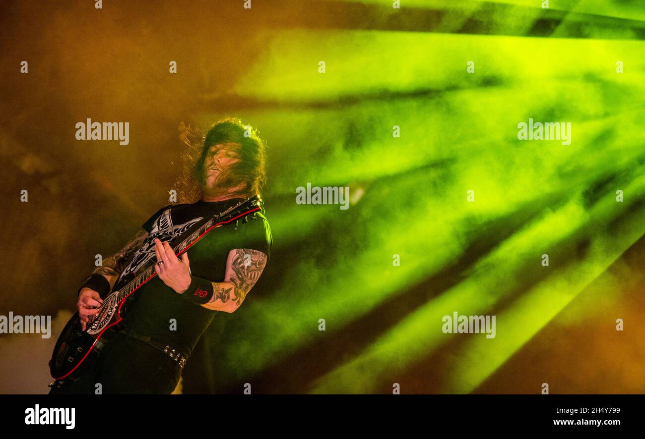 Gary Holt of Slayer performing live on stage at Bloodstock festival on ...
