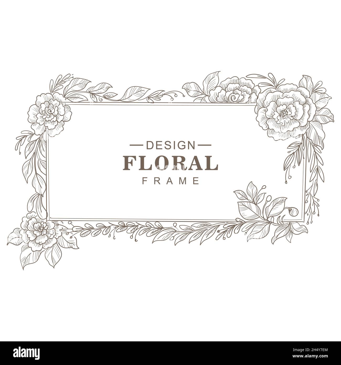 Decorative frame with hand drawn composition card design Stock Vector ...