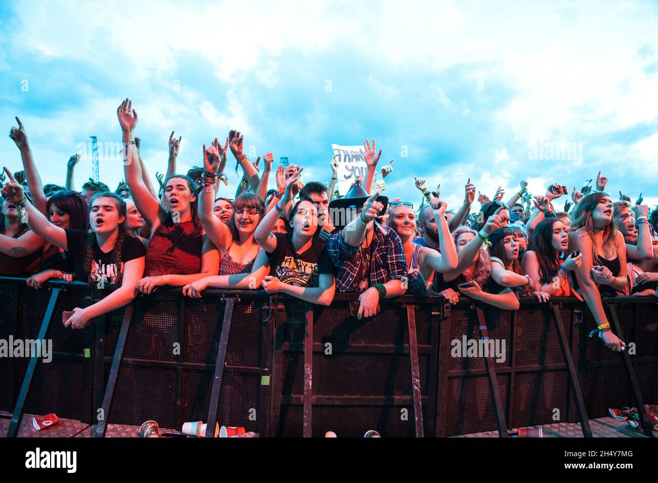Festival goers at Leeds Festival 2016 at Bramham Park, UK. Picture date ...