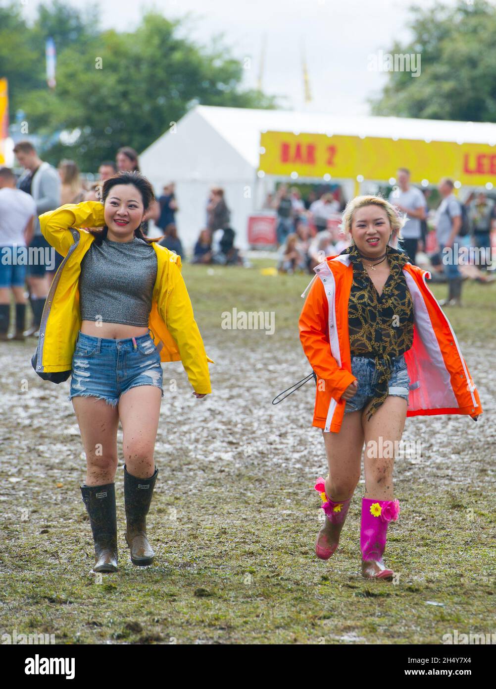 Festival goers at Leeds Festival 2016 at Bramham Park, UK. Picture date ...