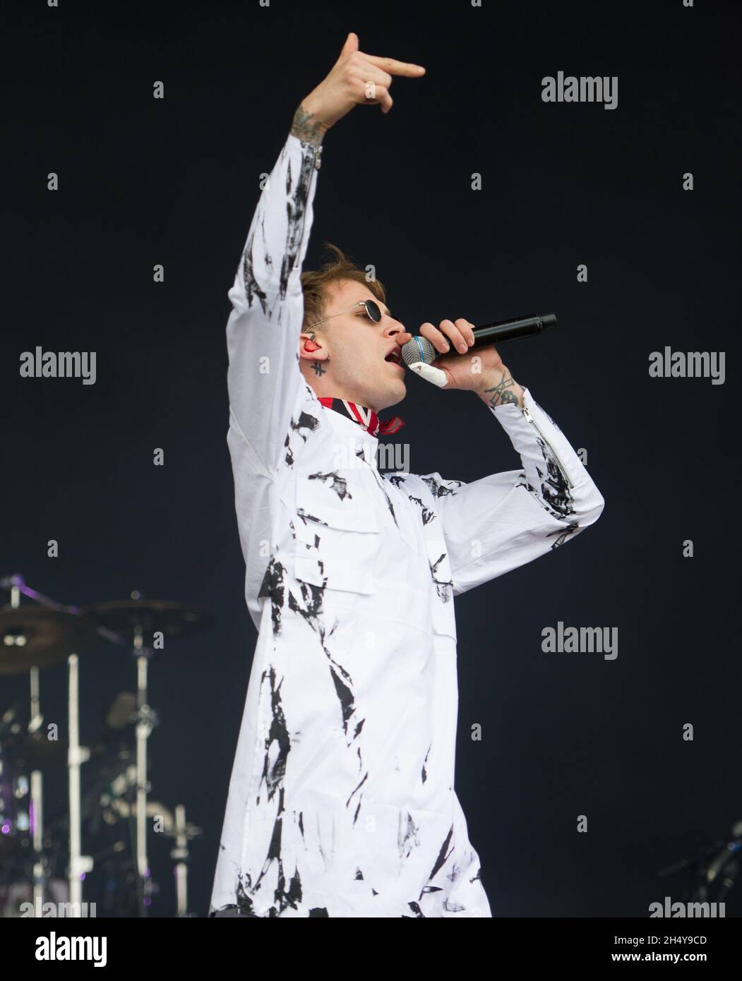 Rapper Machine Gun Kelly performing live on stage on day 1 of Download ...