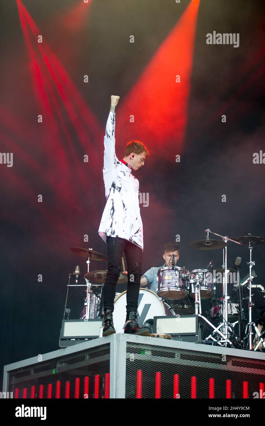 Rapper Machine Gun Kelly performing live on stage on day 1 of Download ...