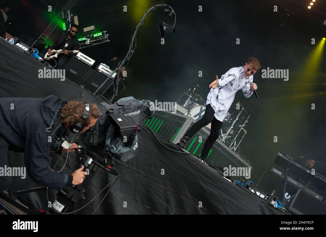 Rapper Machine Gun Kelly performing live on stage on day 1 of Download ...