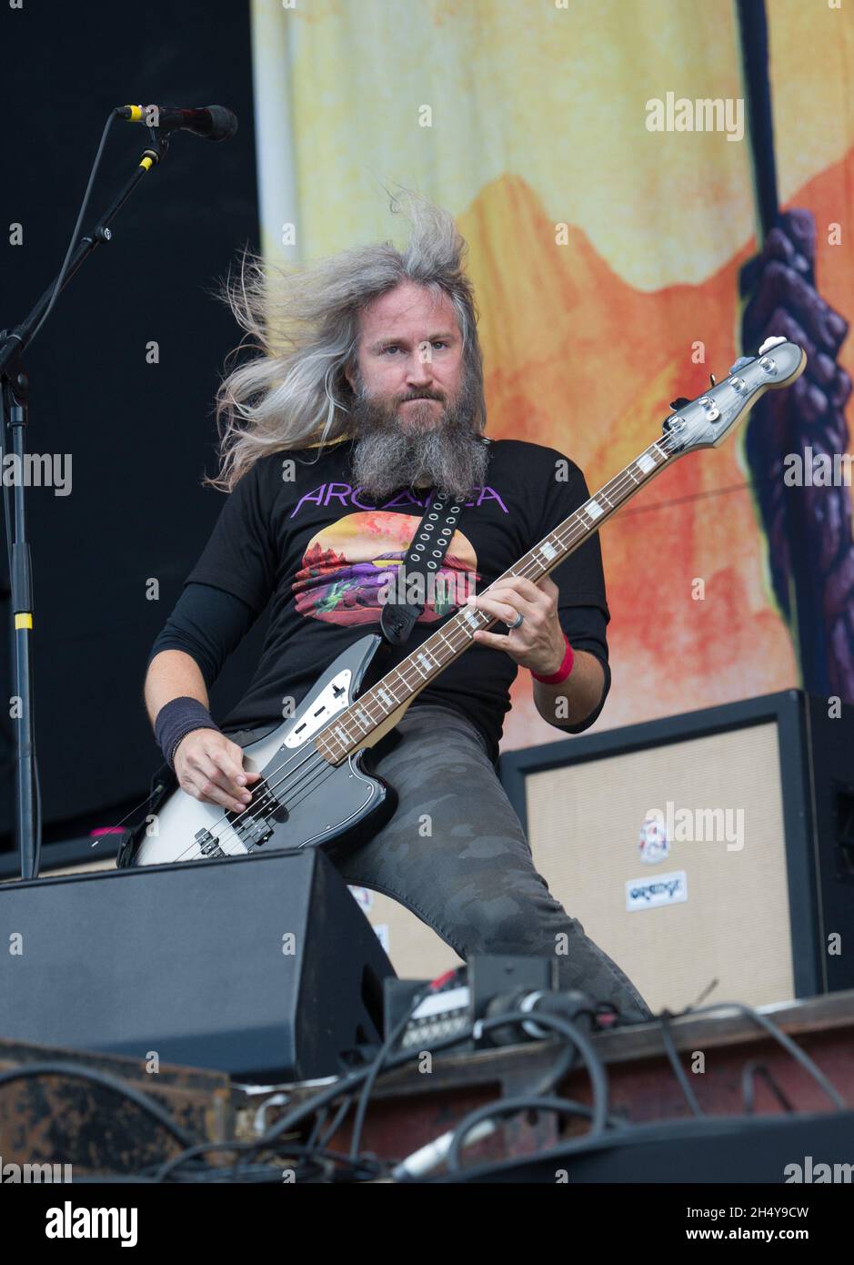 Troy sanders mastodon performing live hi-res stock photography and ...