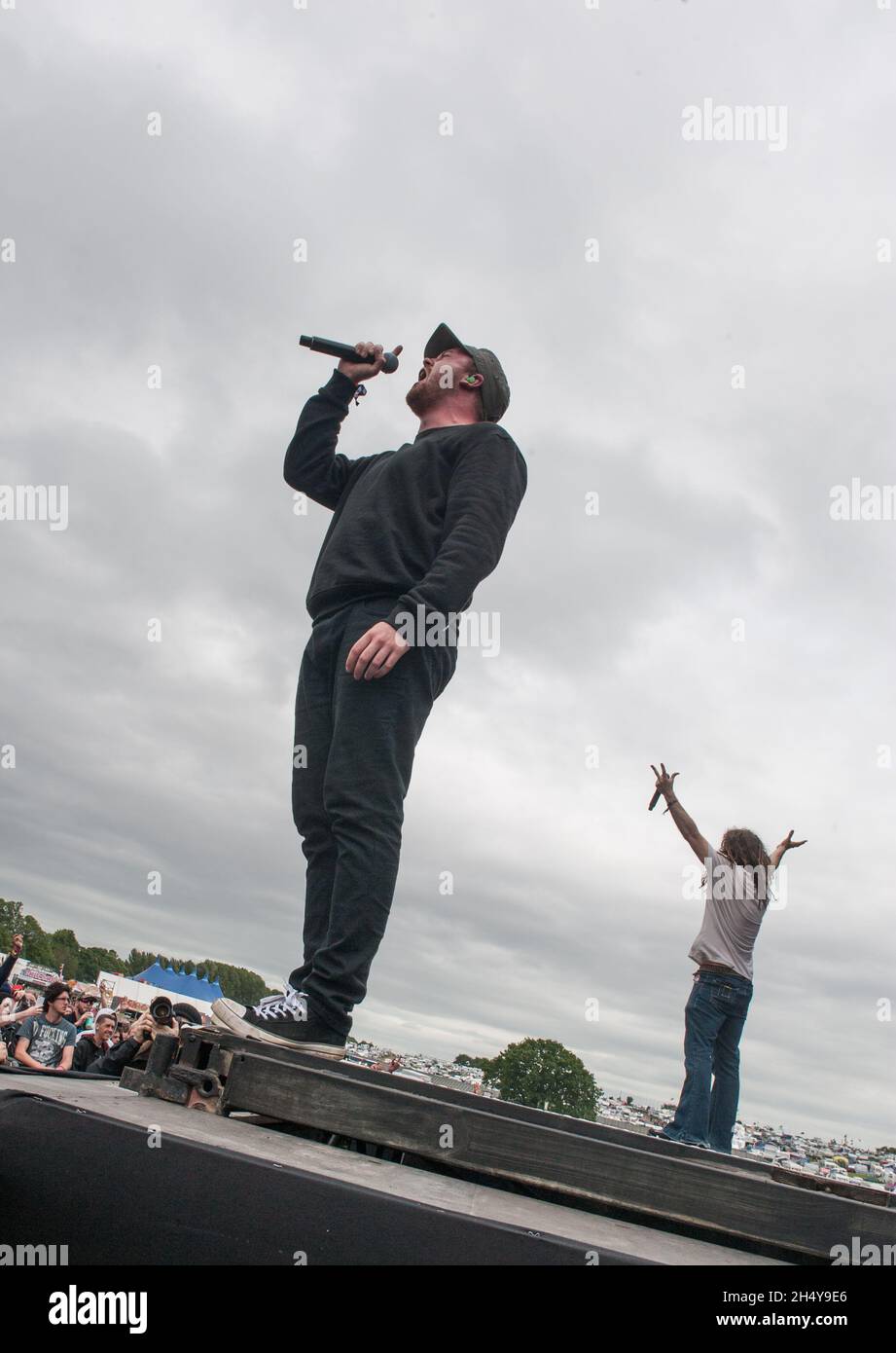 Mikee Goodman and Joe Rosser of Sikth performing live on stage on day 2 ...