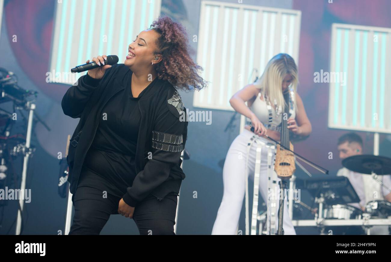 Clean Bandit performing live on stage during V Festival 2017 at Weston ...