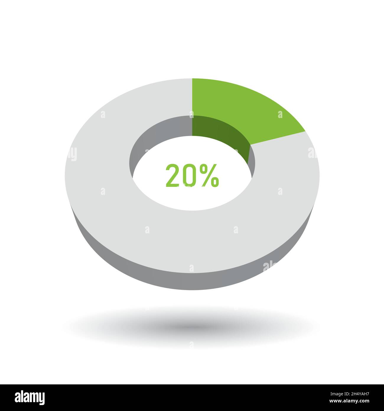 20 percent pie chart. Doughnut or donut type graph. Statistical tool ...