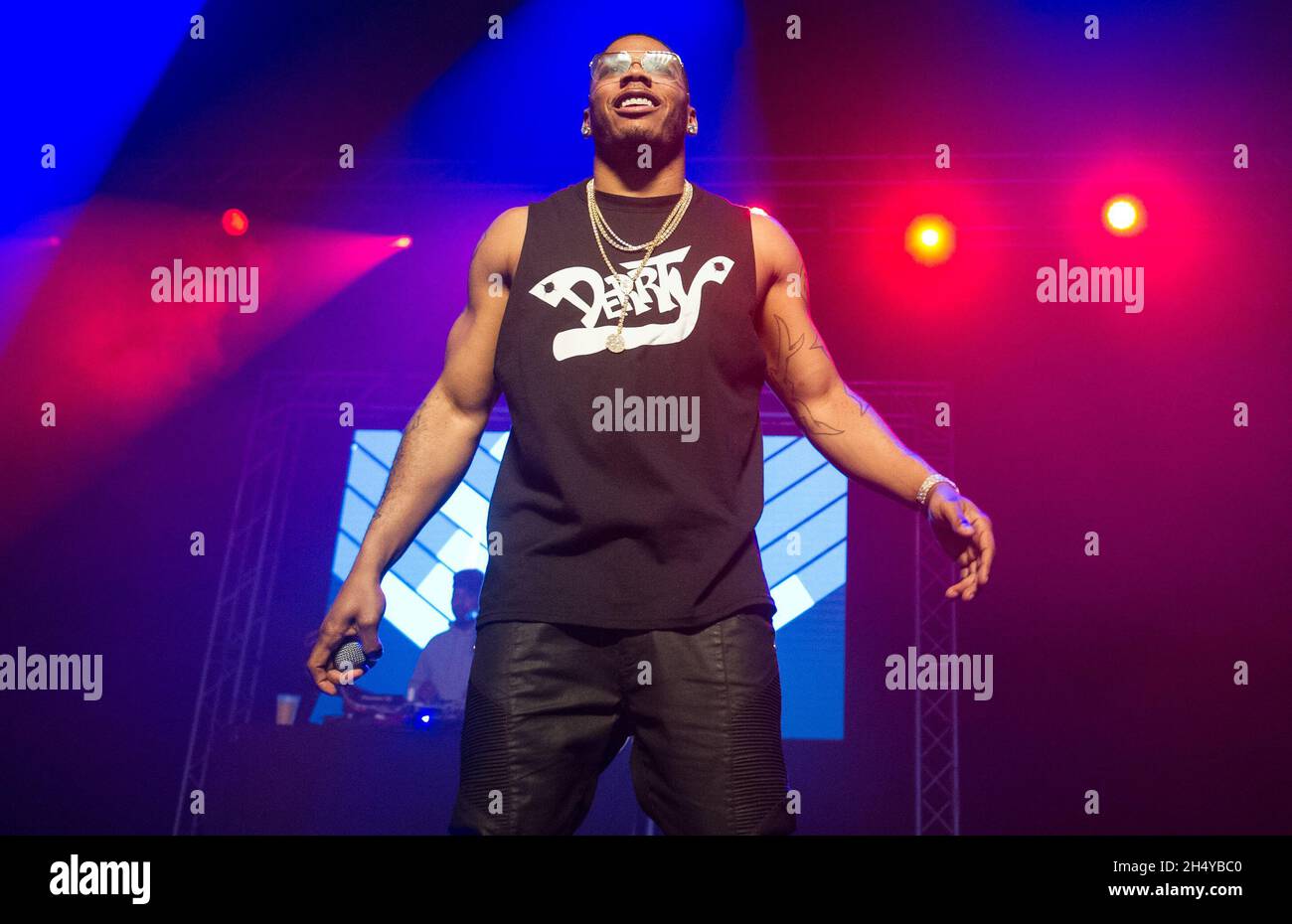 American rapper Nelly performing live on stage at the O2 Academy in ...