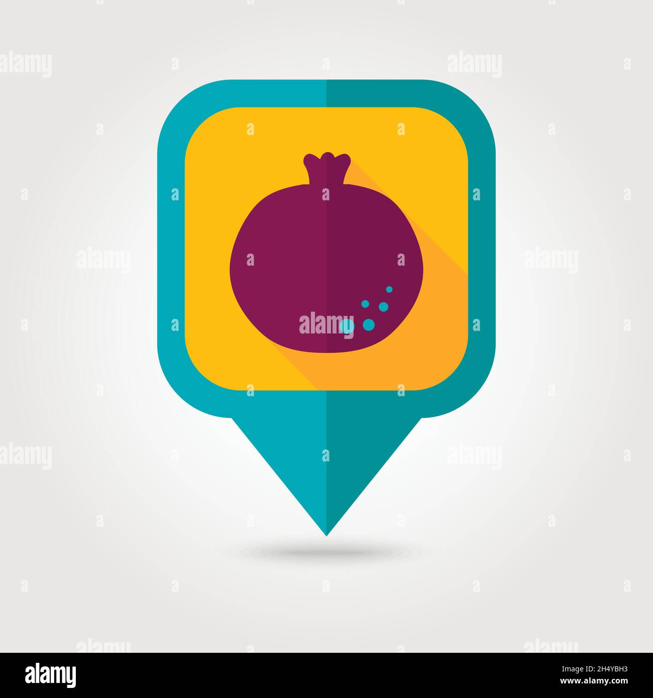 Garnet flat vector pin map icon. Map pointer. Map markers. Fruit ...