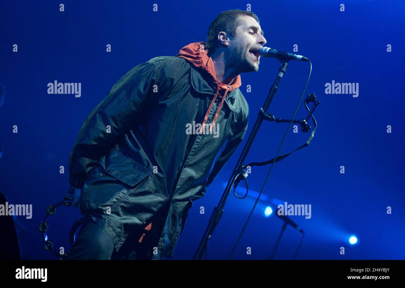 Liam Gallagher performing live on stage at Arena Birmingham in ...