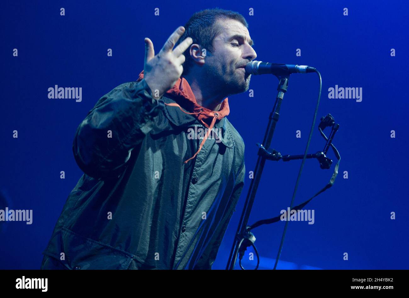 Liam Gallagher performing live on stage at Arena Birmingham in ...