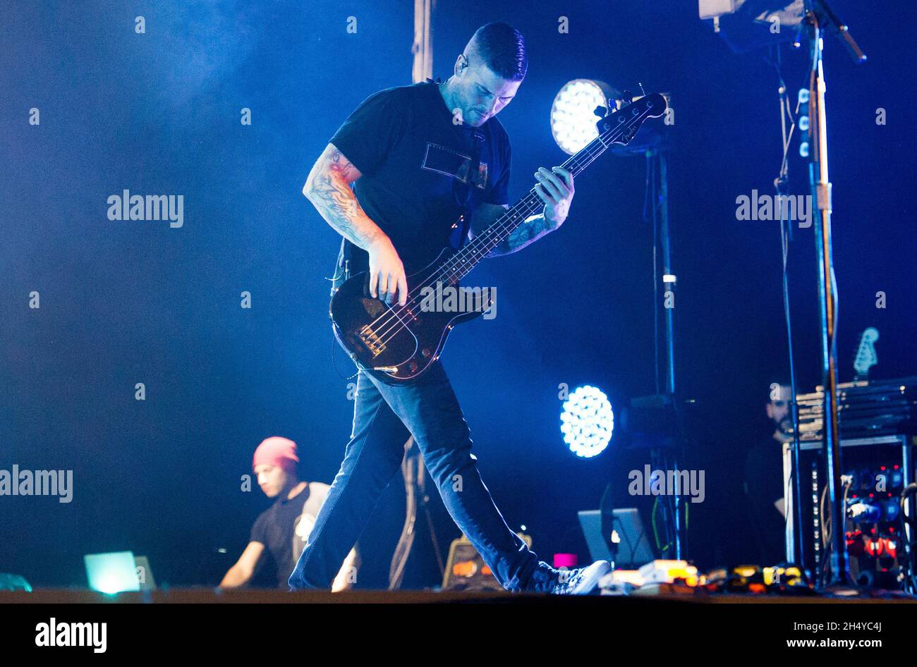 Zack Merrick of All Time Low performs on stage at Genting Arena in ...