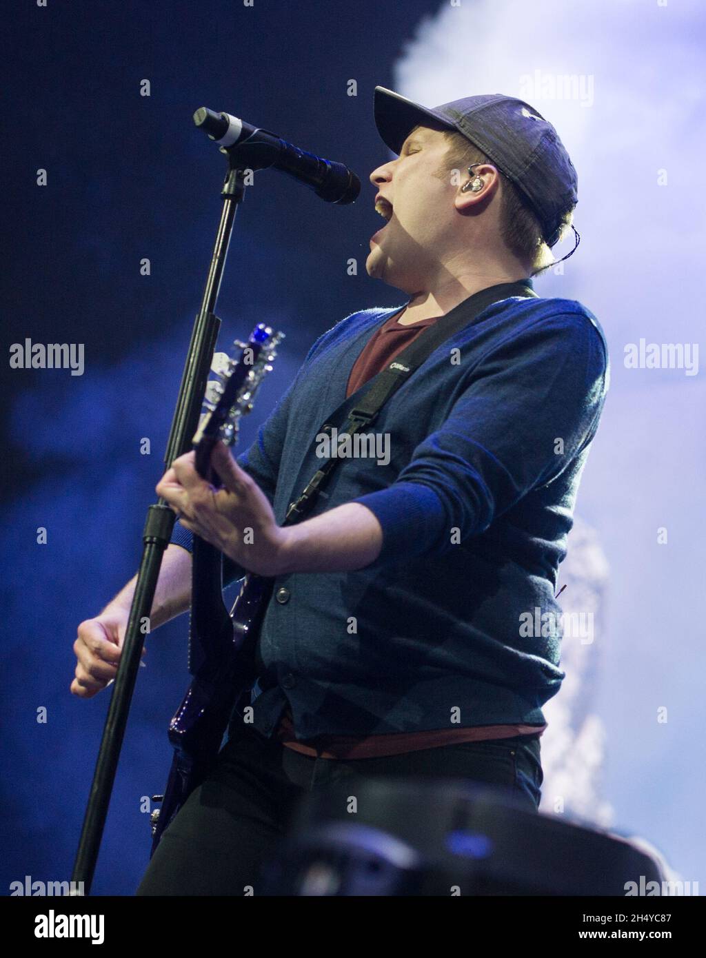 Patrick Stump of Fall Out Boy performs on stage at the Arena Birmingham ...