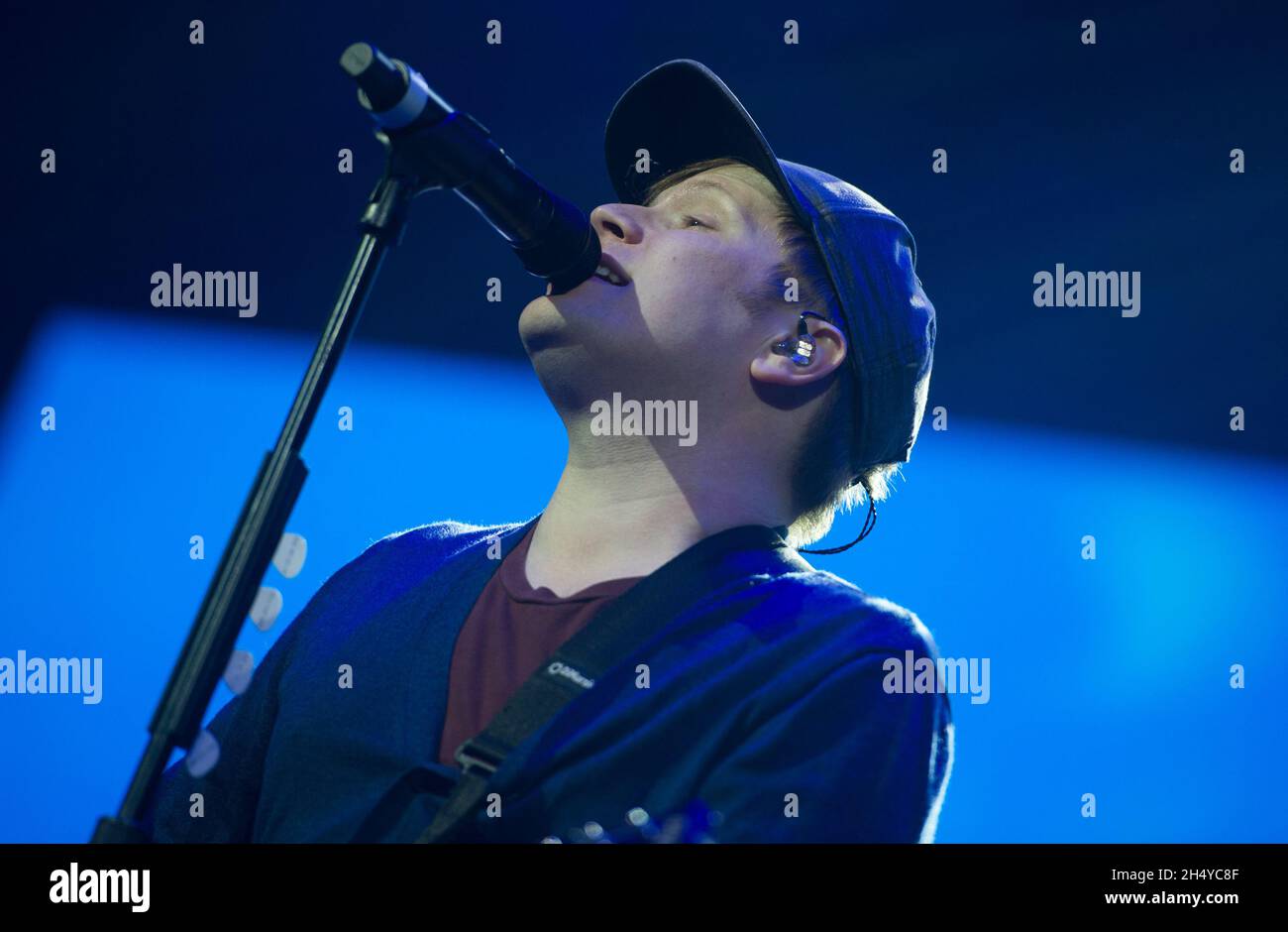 Patrick Stump of Fall Out Boy performs on stage at the Arena Birmingham ...