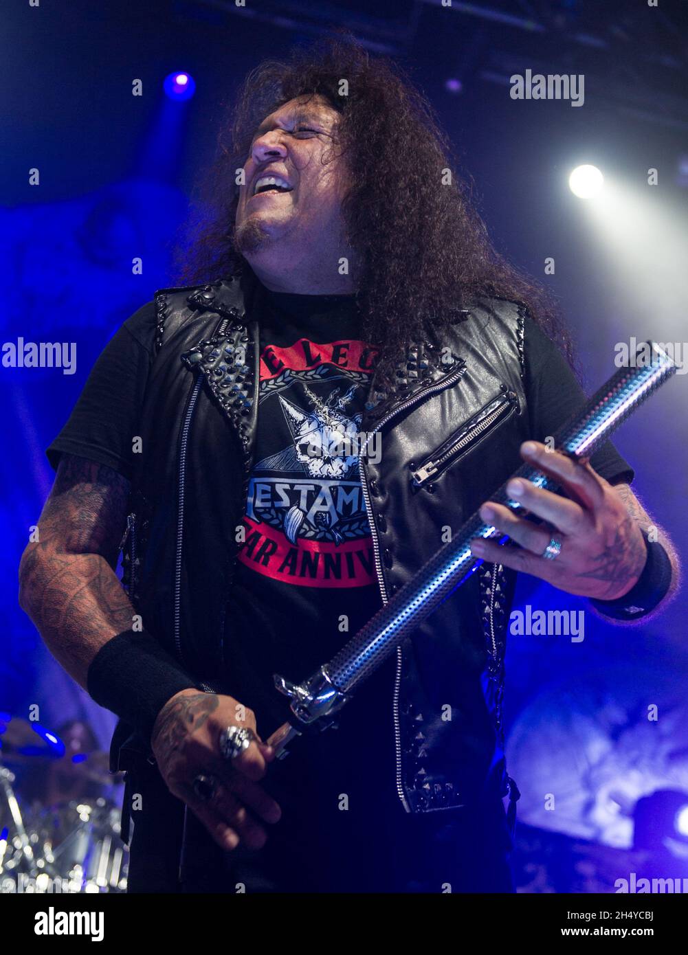 Chuck Billy of Testament performs on stage at the O2 Institute in ...