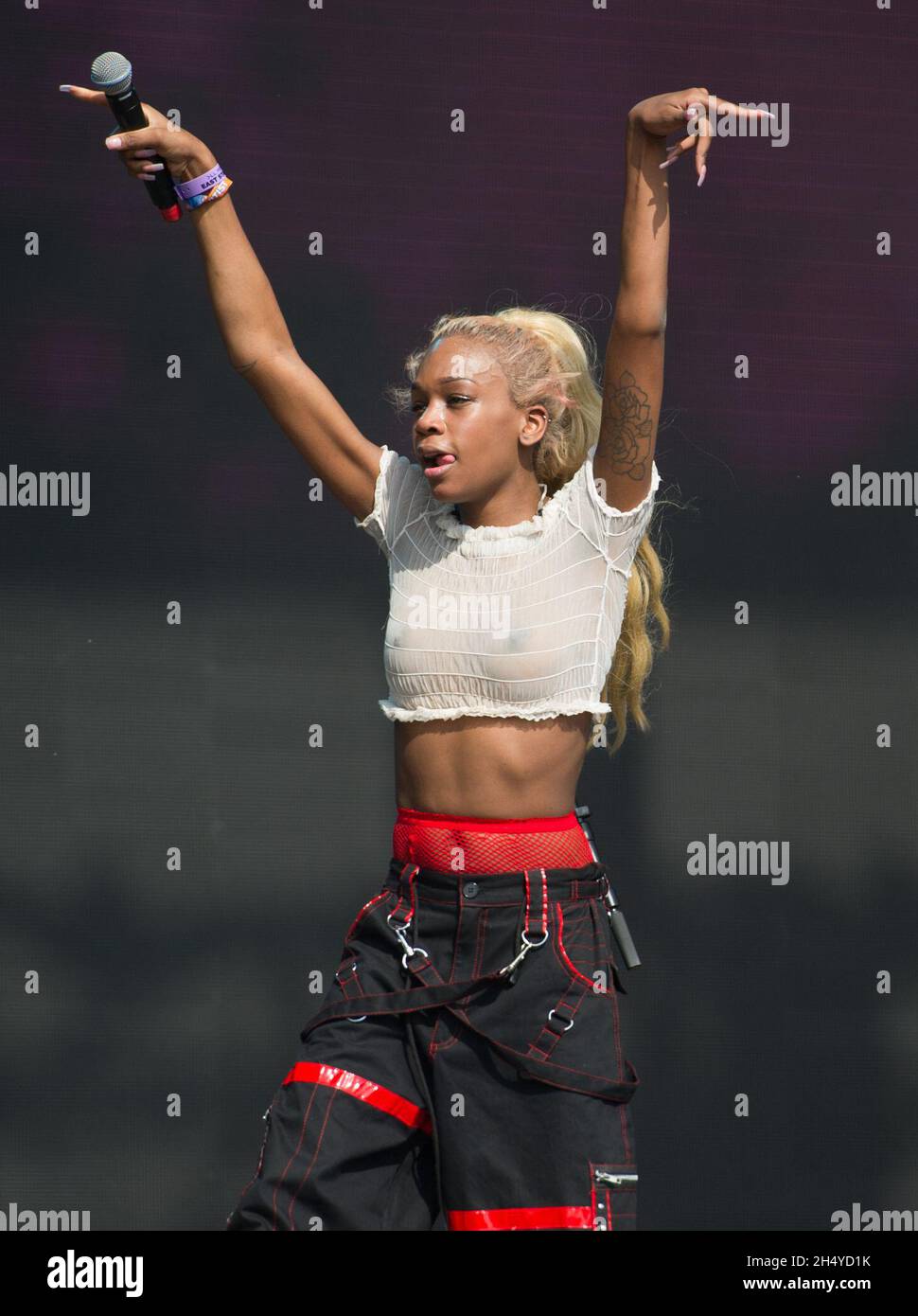 Abra performs on stage on day 2 of All Points East festival in Victoria ...