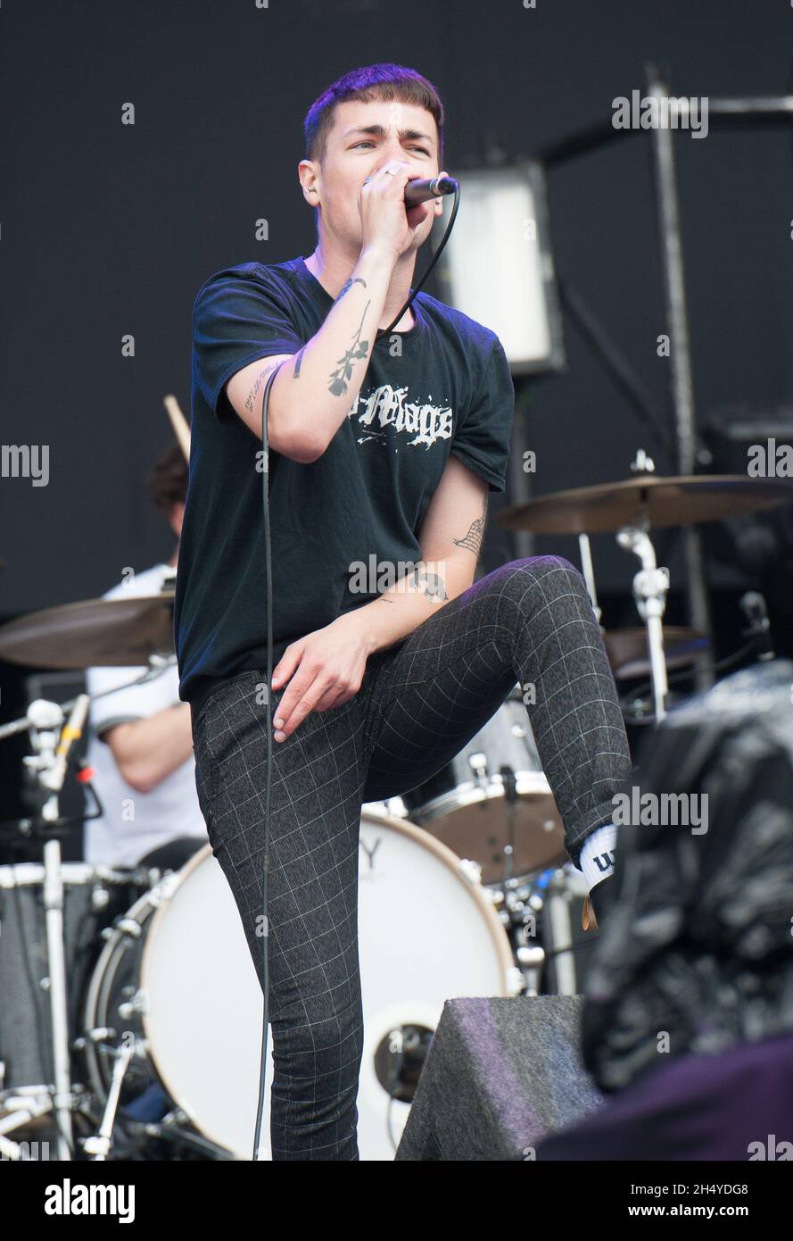 Henry Cox of Boston Manor performs on stage on day 1 of Download ...
