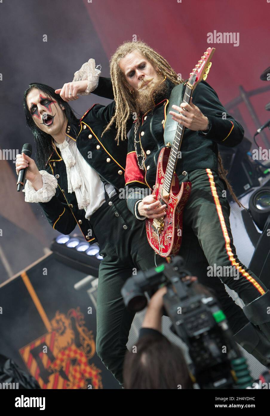 Johannes Eckerstrom and Jonas 'Kungen' Jarlsby of Avatar perform on ...