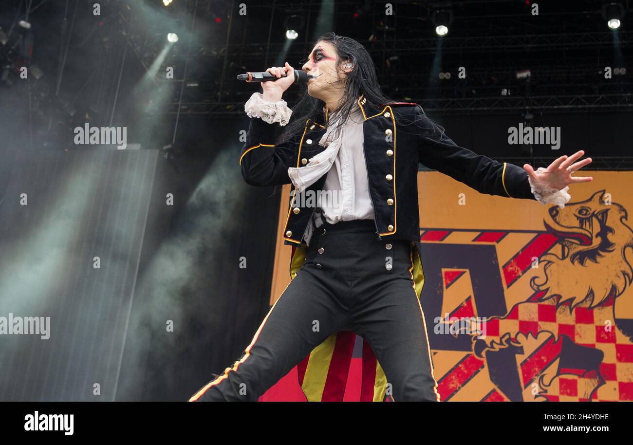 Johannes Eckerstrom of Avatar performs on stage on day 1 of Download ...