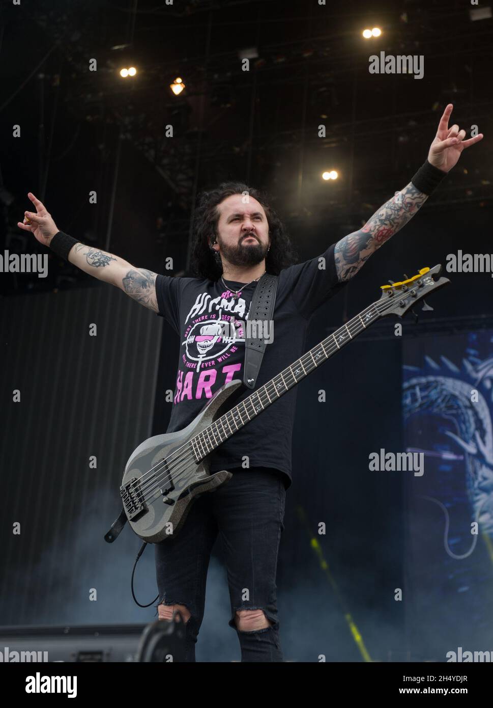 Frederic Leclercq of Dragonforce performs live on stage on day 1 of ...