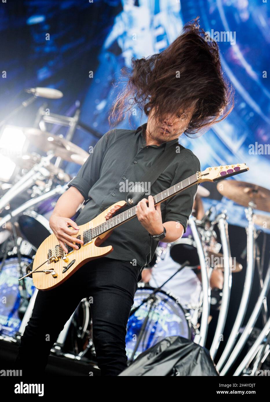 Herman Li of Dragonforce performs live on stage on day 1 of Download ...