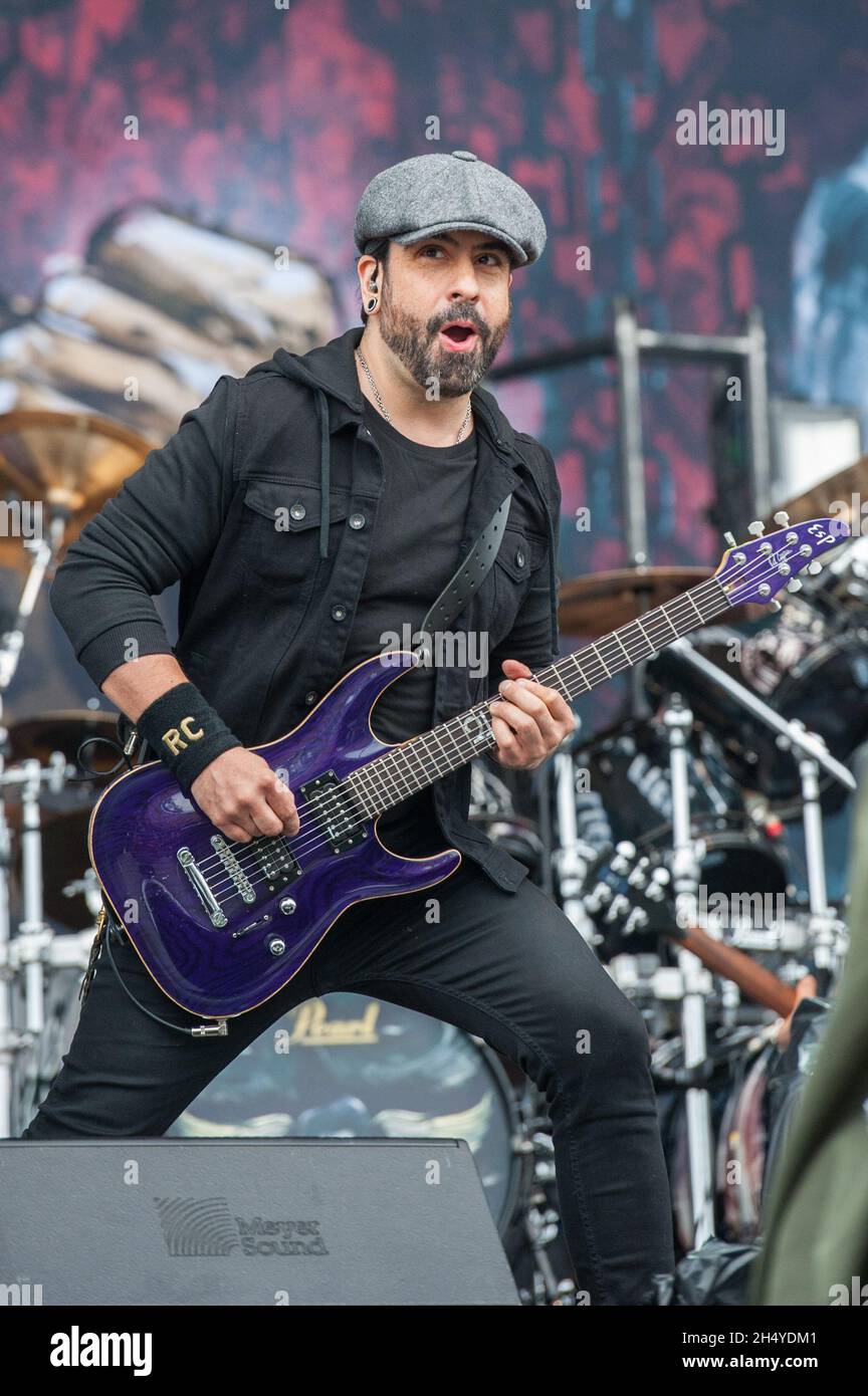 Rob Caggiano of Volbeat performs live on stage on day 1 of Download ...