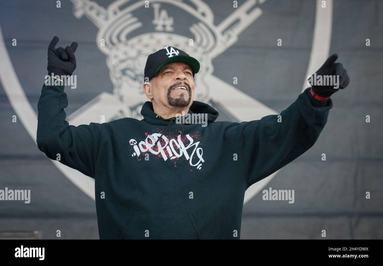 Ice T of Bodycount performs live on stage on day 3 of Download Festival ...