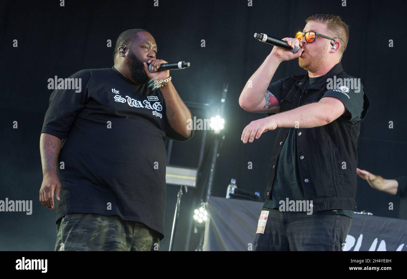 EDITORIAL USE ONLY El-P and Killer Mike of Run the Jewels perform live ...
