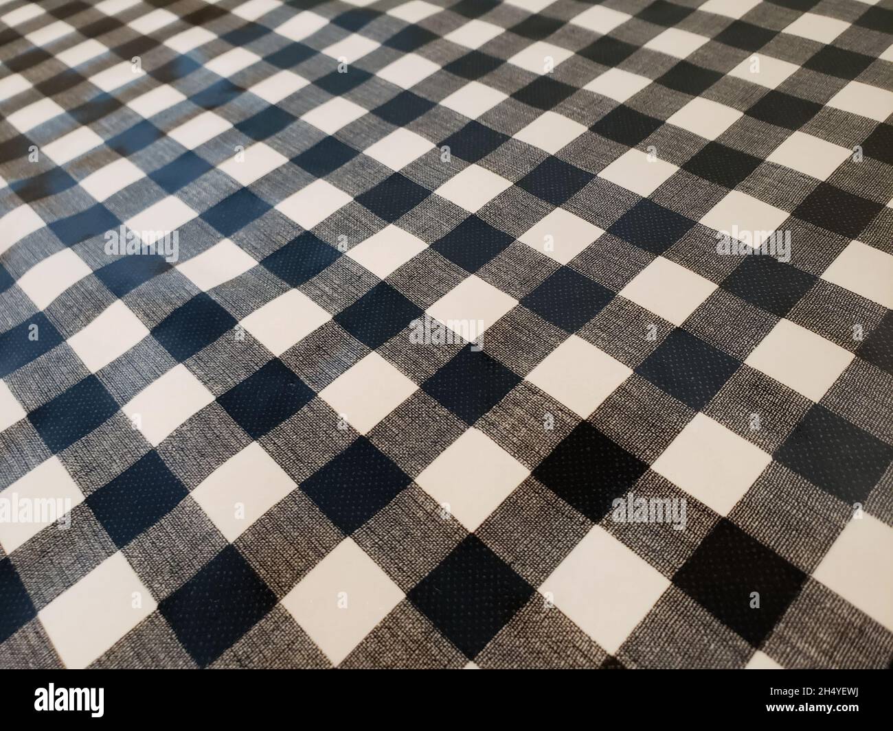 Polyester Black and White Checkerboard Tablecloth Pattern Stock Photo ...