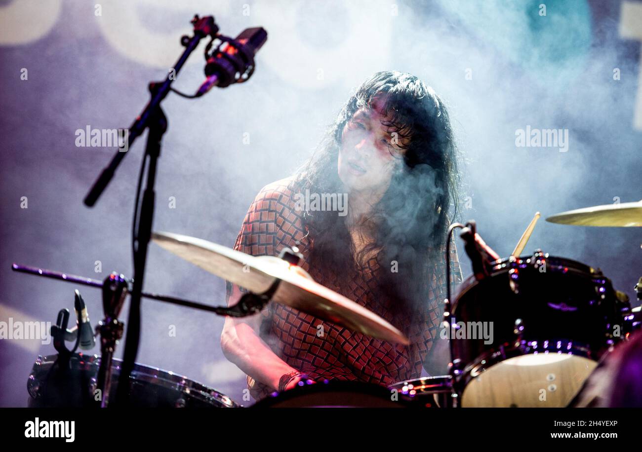 Satoshima Nani of Acid Mother Temple performs live on stage on day 3 of ...