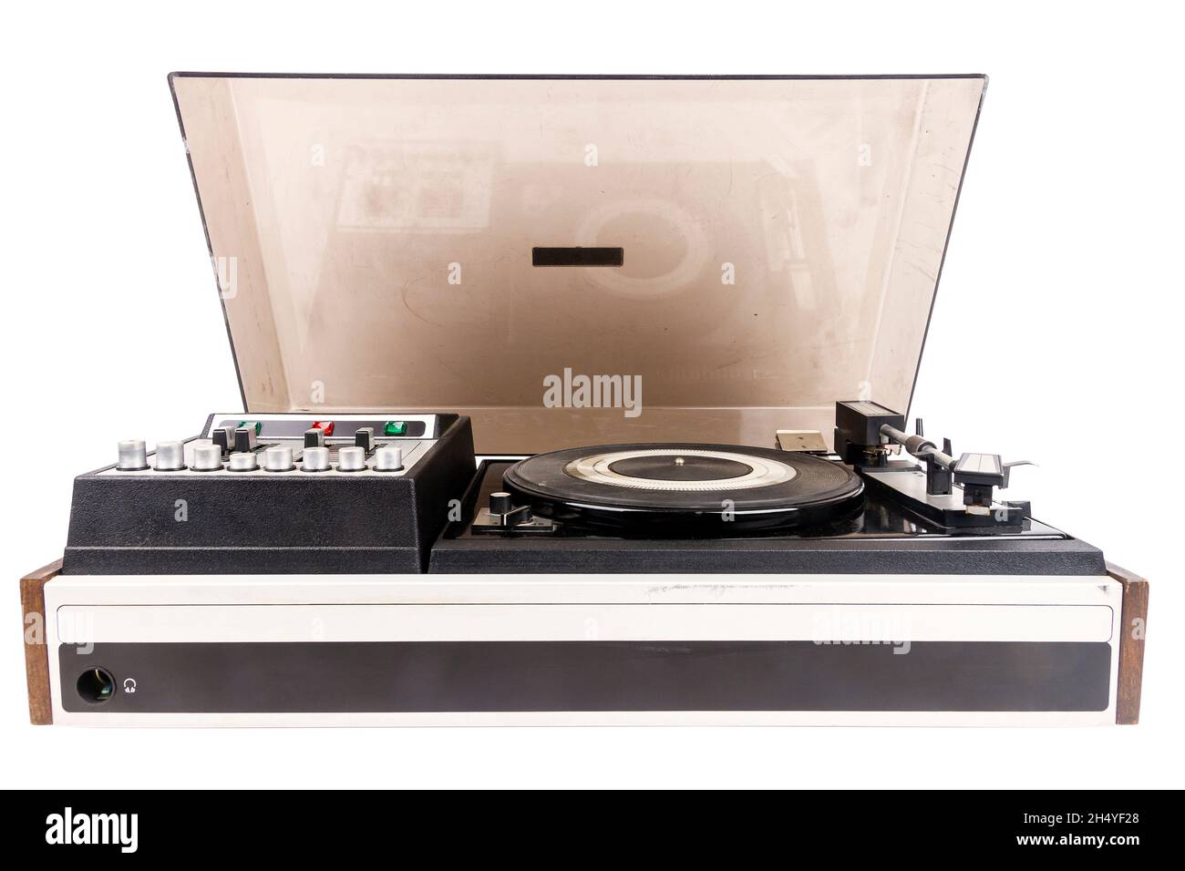 Vintage turntable record player isolated on white background Stock ...