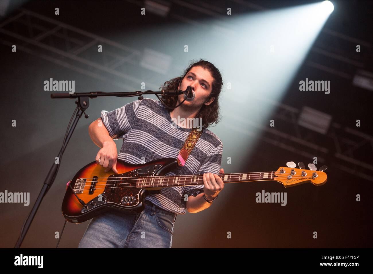 Elliot Briggs of The Amazons performs on stage on day 1 of Standon ...