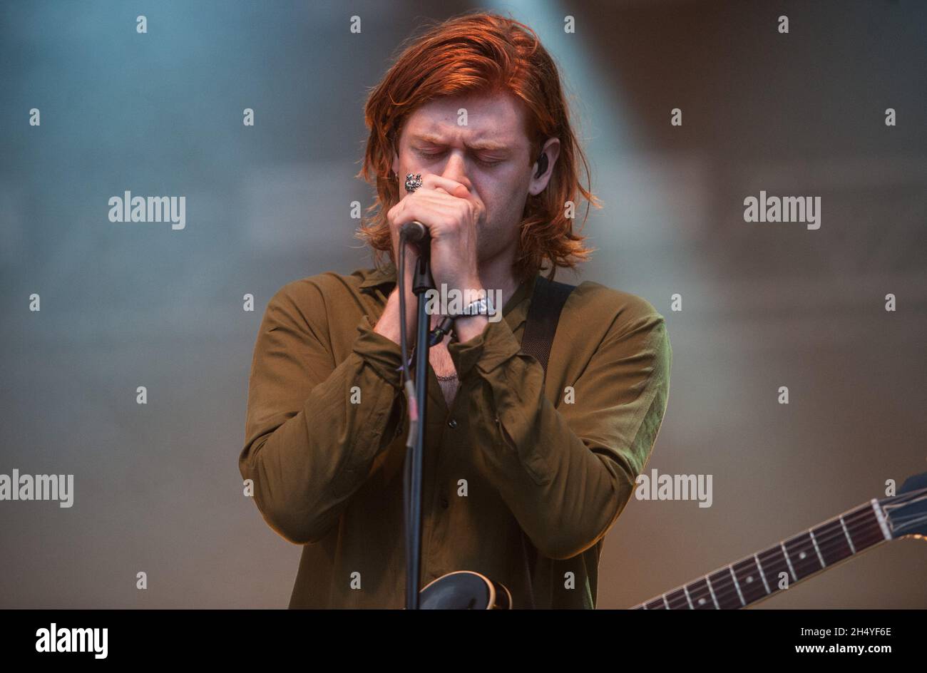 Matt Thomson of The Amazons performs on stage on day 1 of Standon ...