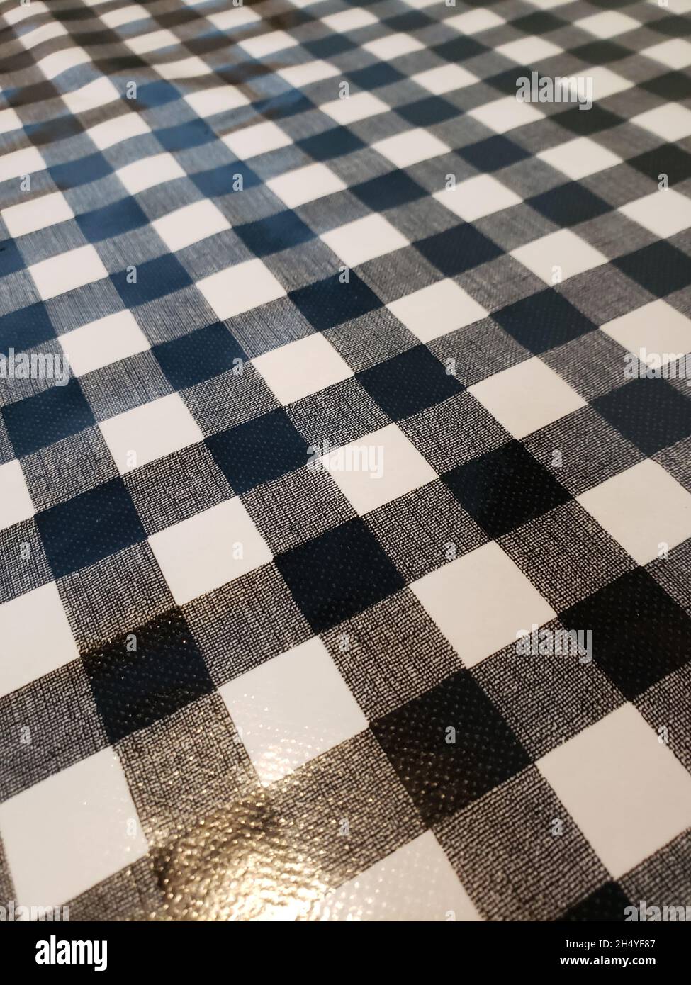 Polyester Black and White Checkerboard Tablecloth Pattern Stock Photo ...