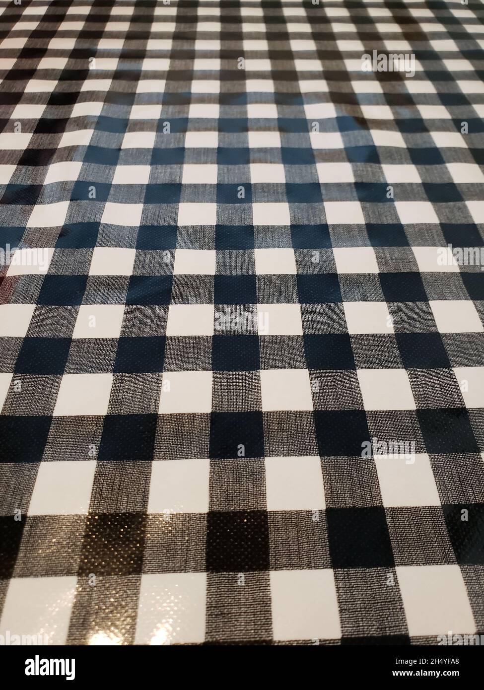 Polyester Black and White Checkerboard Tablecloth Pattern Stock Photo ...