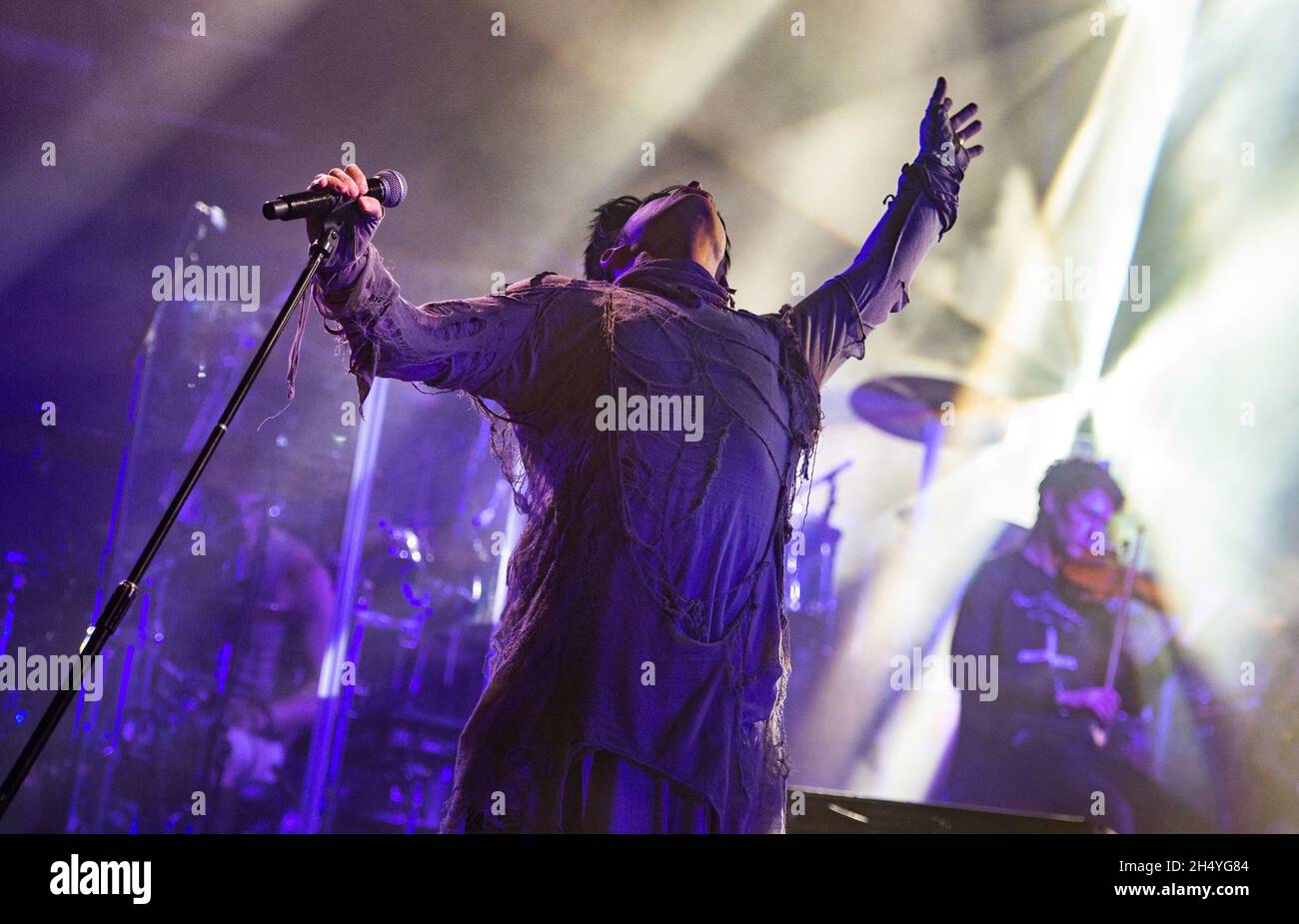 Gary Numan performs live on stage accompanied by The Skaparis Orchestra ...