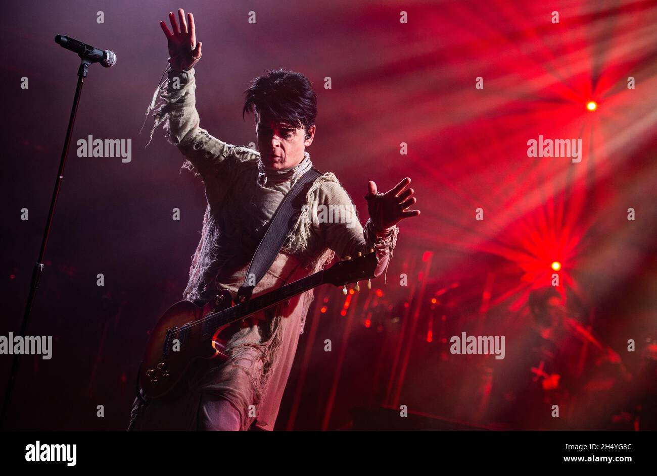 Gary Numan performs live on stage accompanied by The Skaparis Orchestra ...