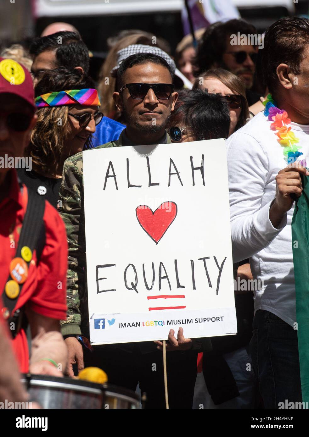 Signs supporting gay rights during Birmingham Pride, UK's largest ...