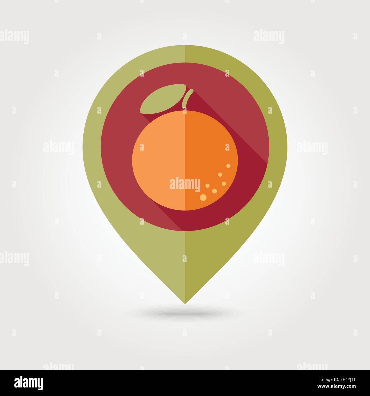 Orange flat vector pin map icon. Map pointer. Map markers. Tropical ...