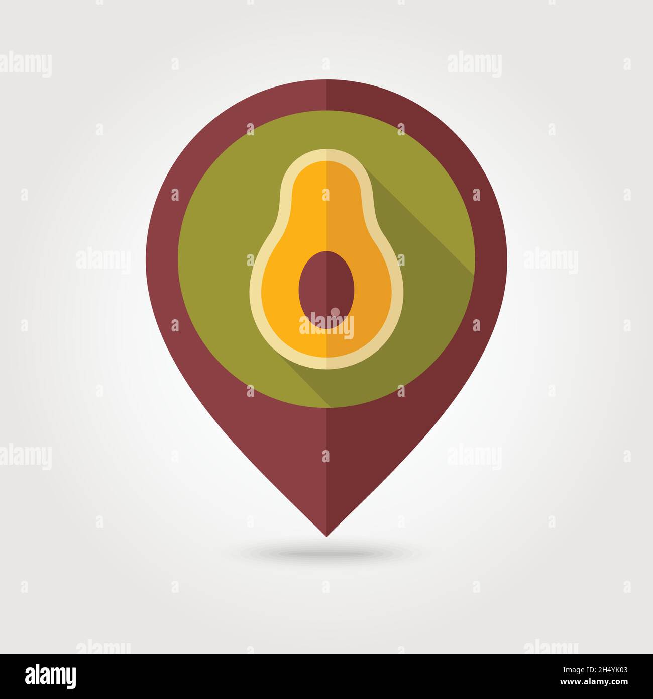 Avocado flat vector pin map icon. Map pointer. Map markers. Tropical ...
