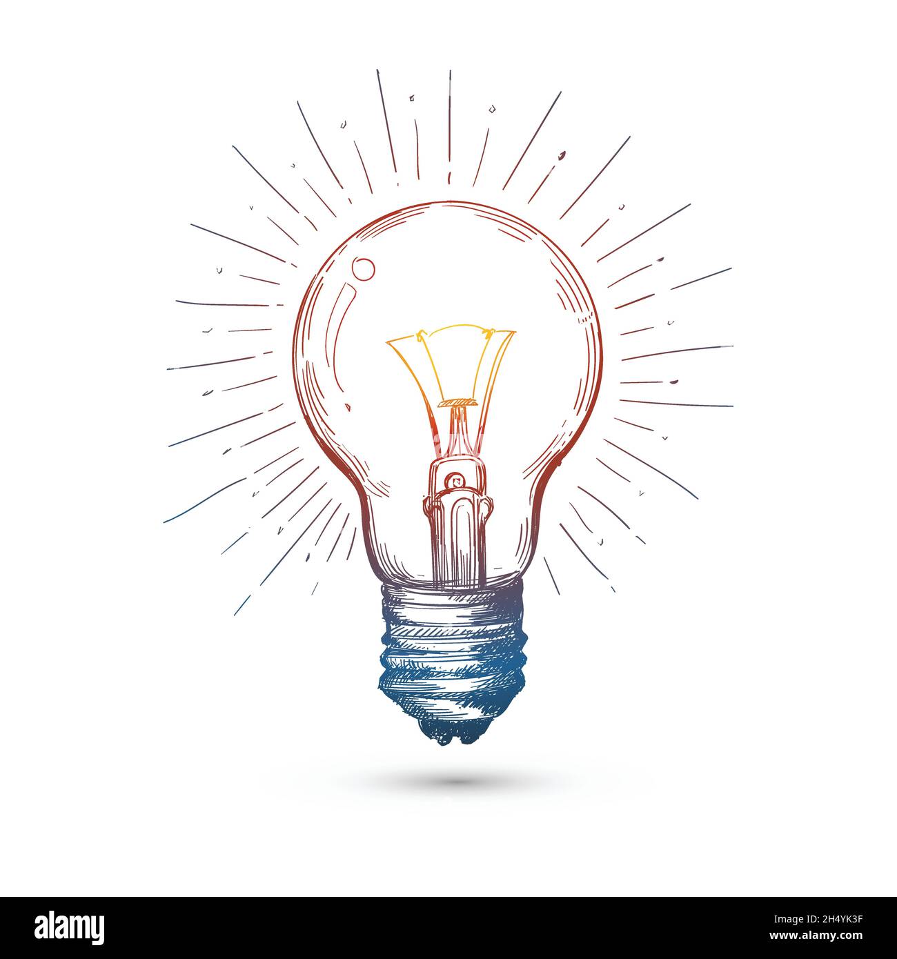 Hand draw light bulb in sketch design Stock Vector Image & Art - Alamy