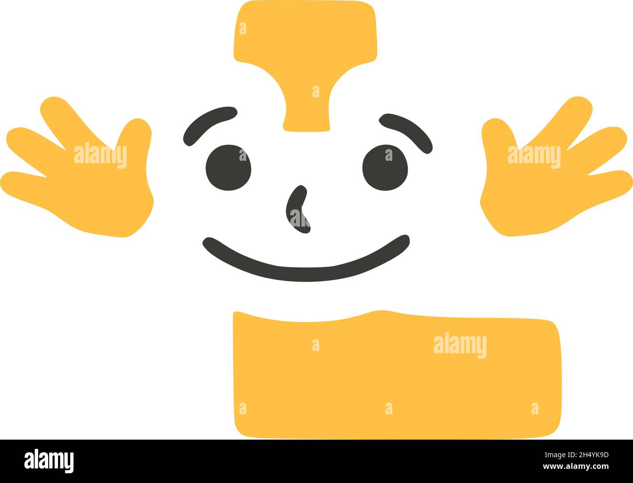 Letter l funny character with hands isolated on white background Stock ...