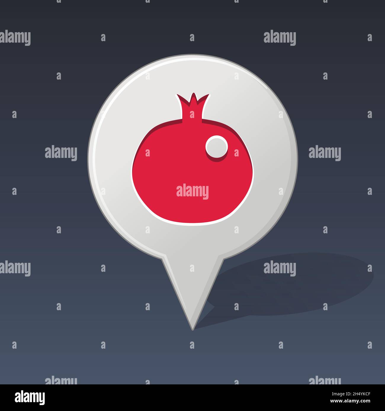 Garnet pin map icon. Map pointer. Map markers. Fruit vector ...