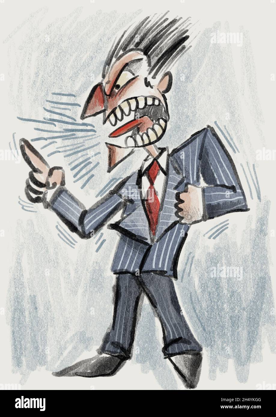 angry businessman illustration Stock Photo - Alamy
