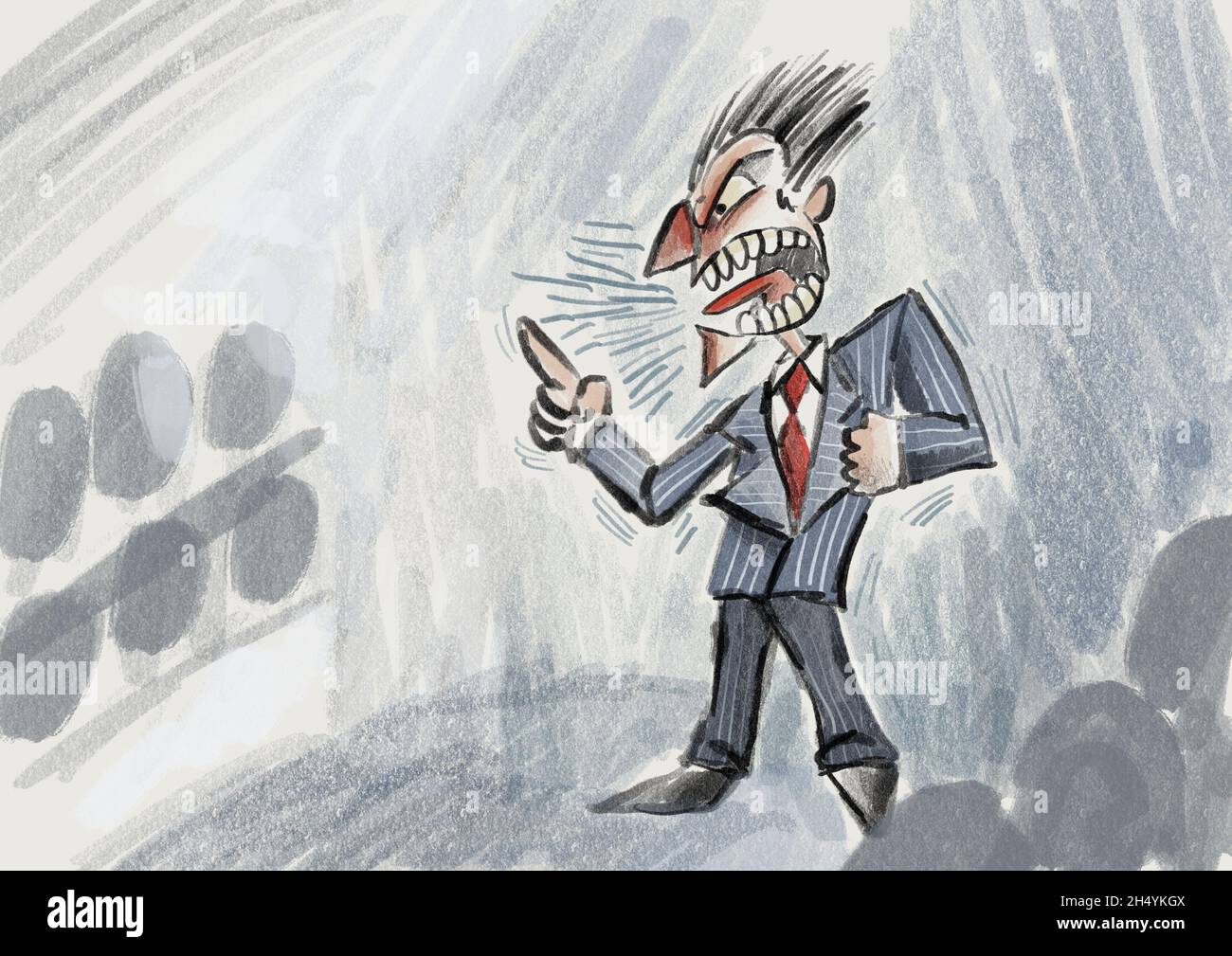 angry businessman illustration Stock Photo - Alamy