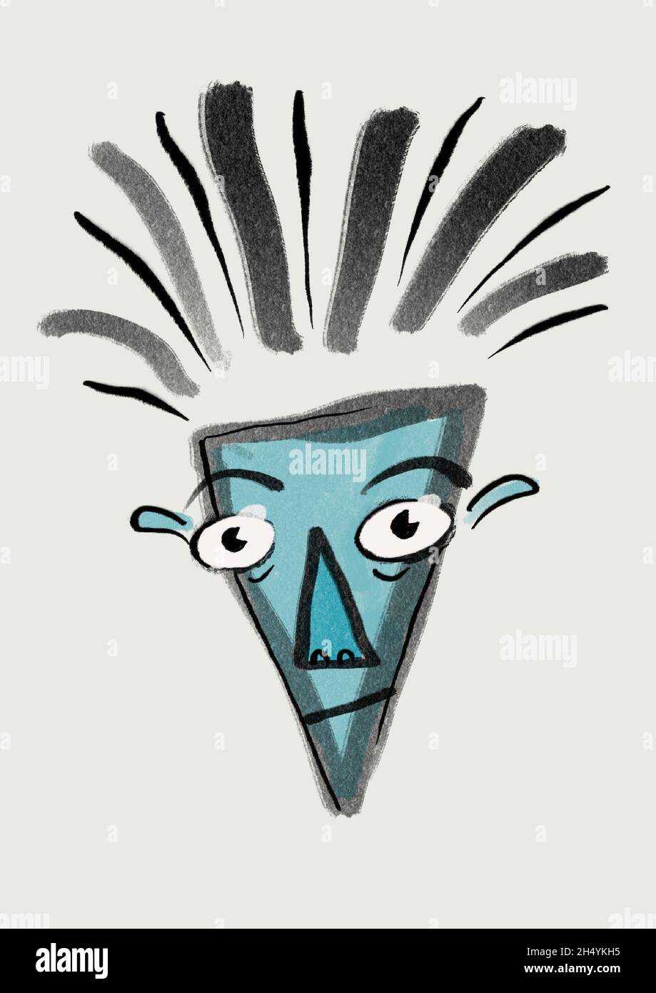 stylized cartoon head illustration Stock Photo - Alamy